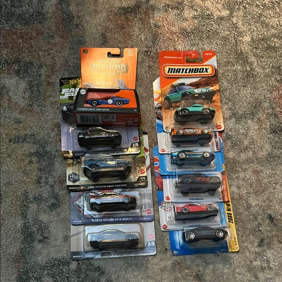 Mattel | Toys | Matchbox And Hot Wheels Toy Car Set Black Blue Red ...